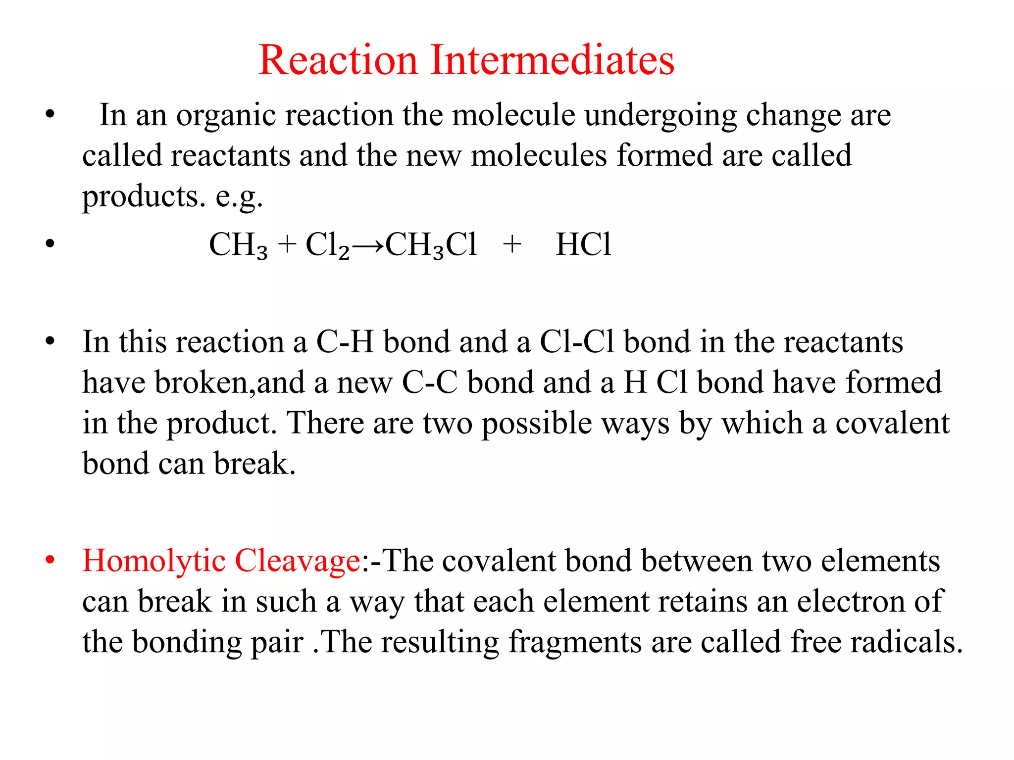 Reaction Intermediates | PPTX