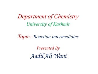 Reaction Intermediates | PPTX