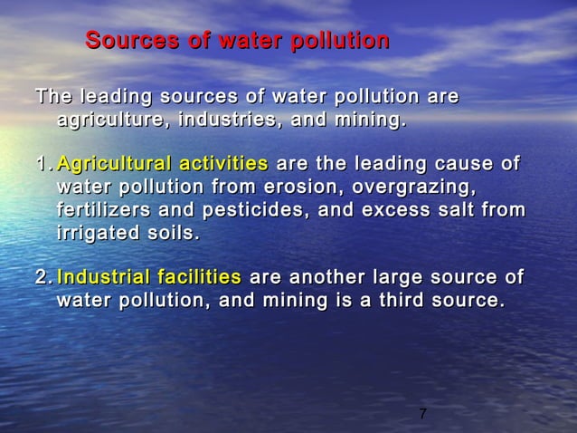 water and water pollution | PPT | Environmental Services Industry ...