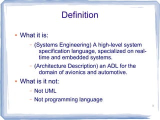 AADL Overview: Brief and Pointless | PPT