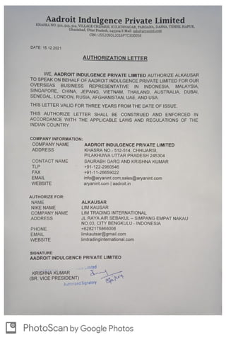 AUTHORIZED LETTER | PDF