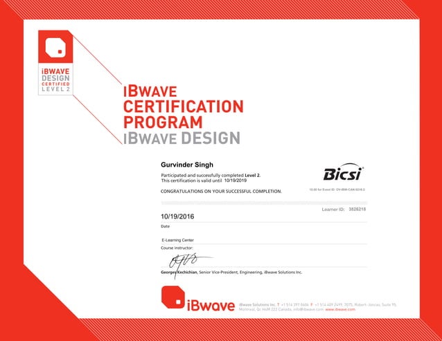 iBwave Level 2 Certificate | PDF