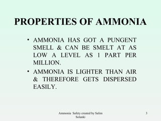 Ammonia Safety created by Salim Solanki | PPT
