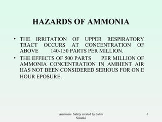 Ammonia Safety created by Salim Solanki | PPT