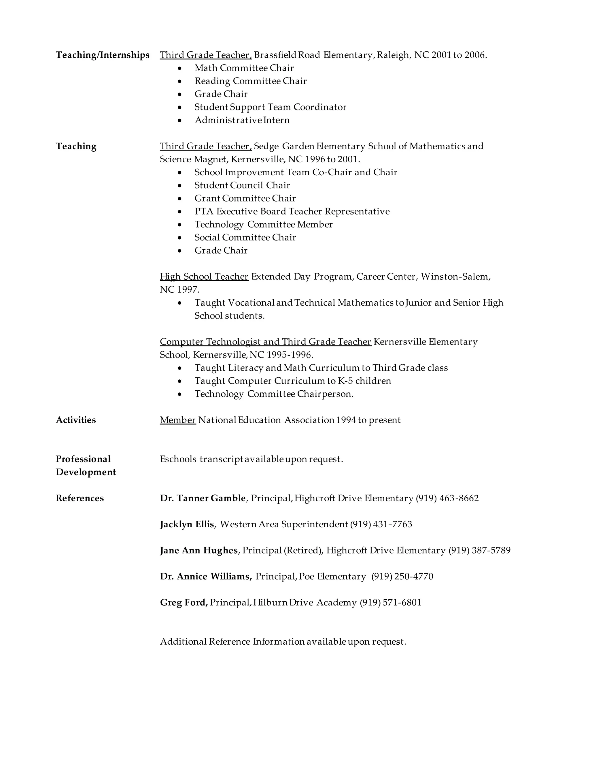 Randall Thomas Resume | DOCX