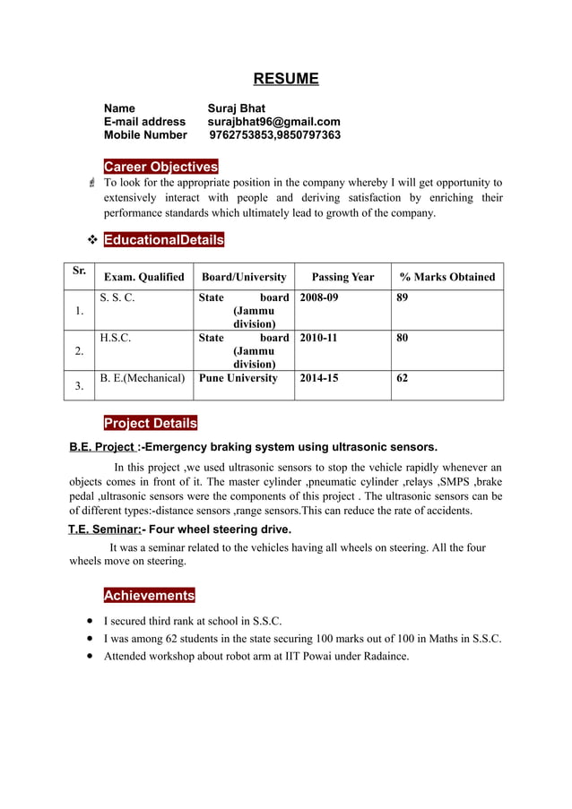 suraj resume | PDF