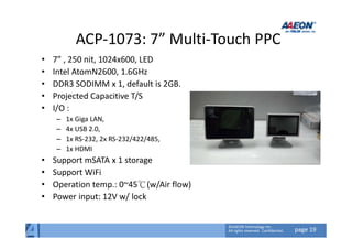 AAEON Panel PC ACP-1000 sales kit | PPT