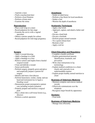 AAEP Core Competencies for New Veterinary Graduates | PDF