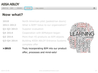 ASSA ABLOY Entrance Systems presentation about their BIM journey | PDF