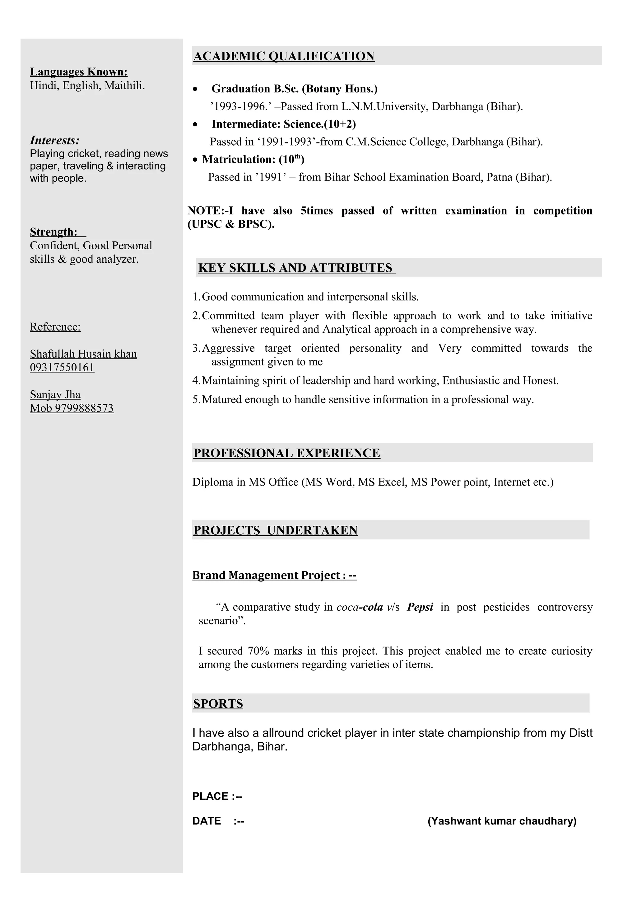 yash Resume | DOC