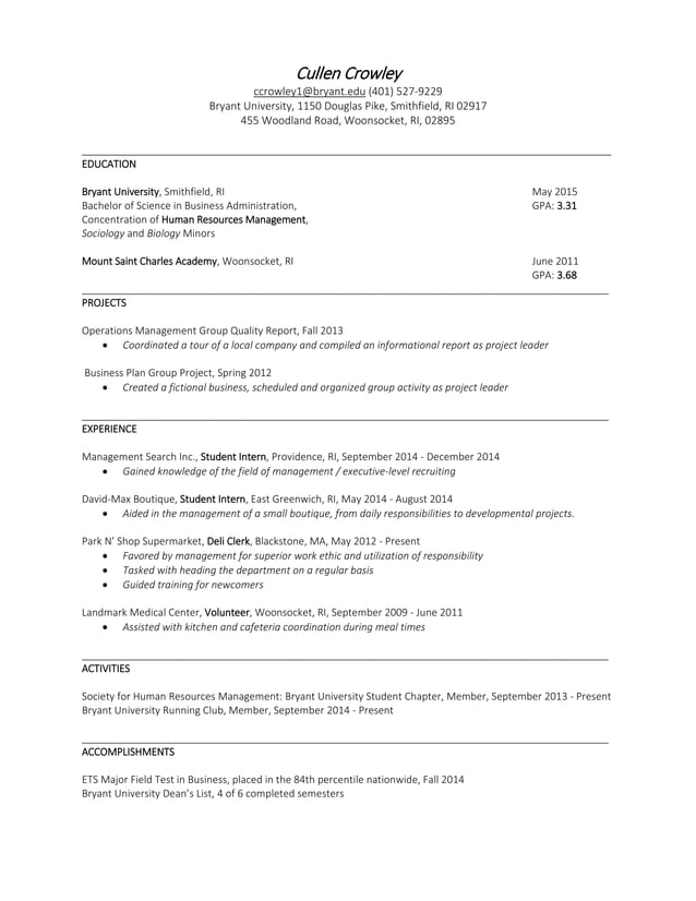 Cullen Crowley Resume | PDF
