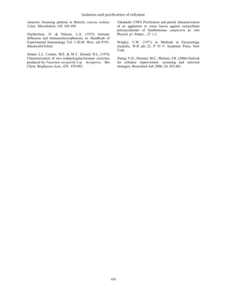 54.Isolation and purification of cellulase from Aspergillus terreus | PDF