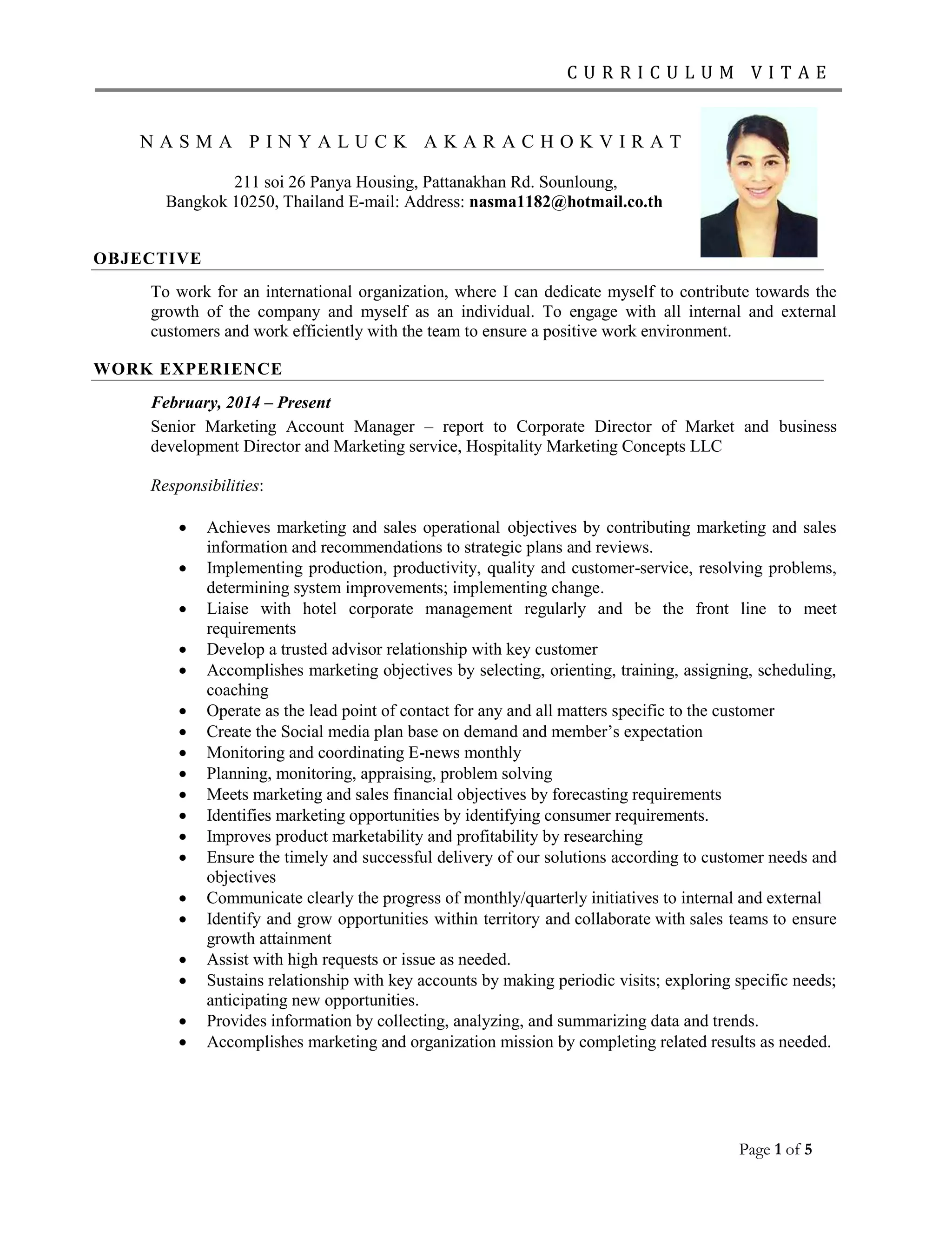 Pinyaluck Akarachokvirat-CV - April 2015 | PDF