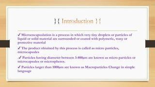 microencapsulation, mucosal drug delivery system , implantable drug ...