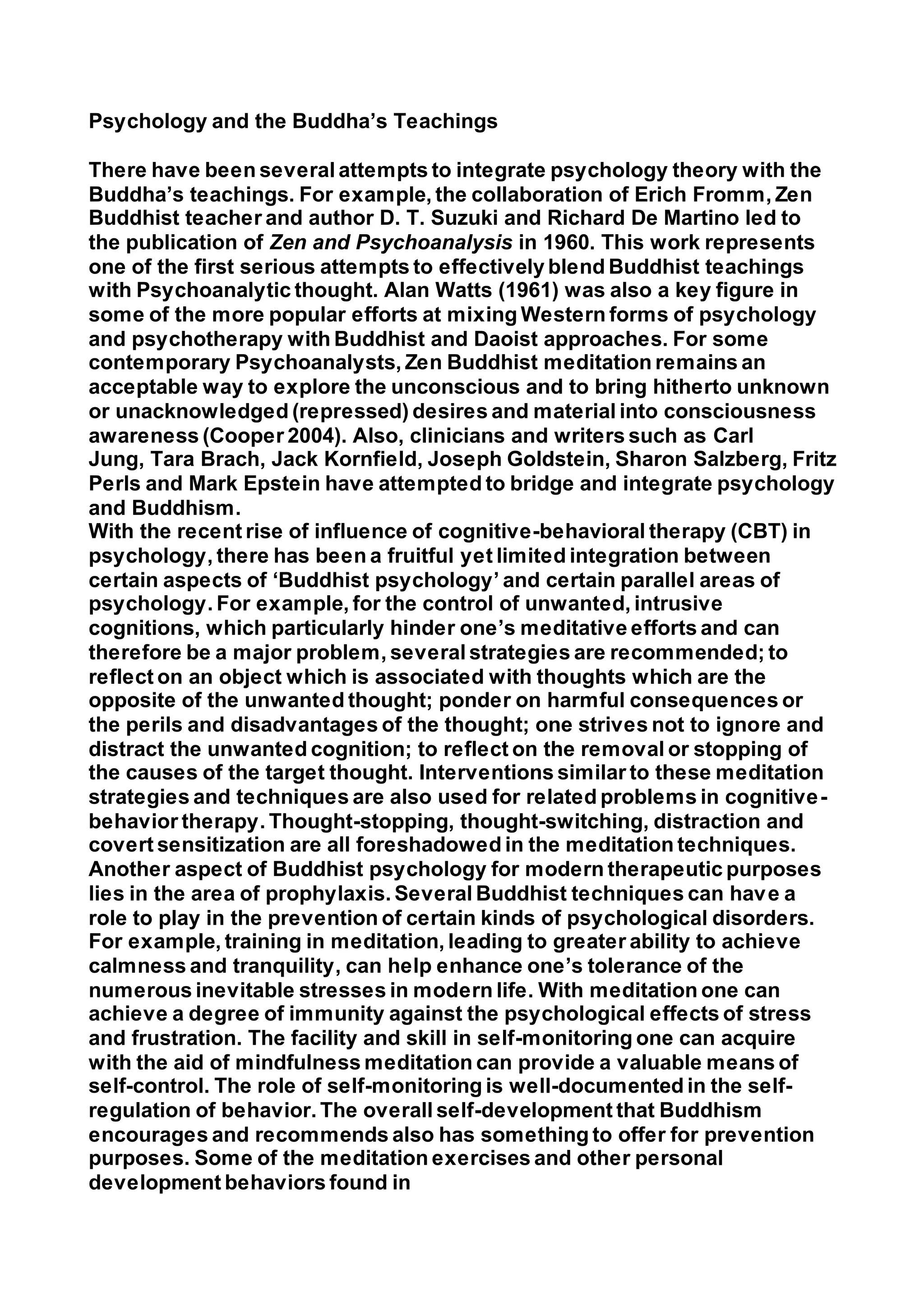 Psychology and the Buddha | DOCX