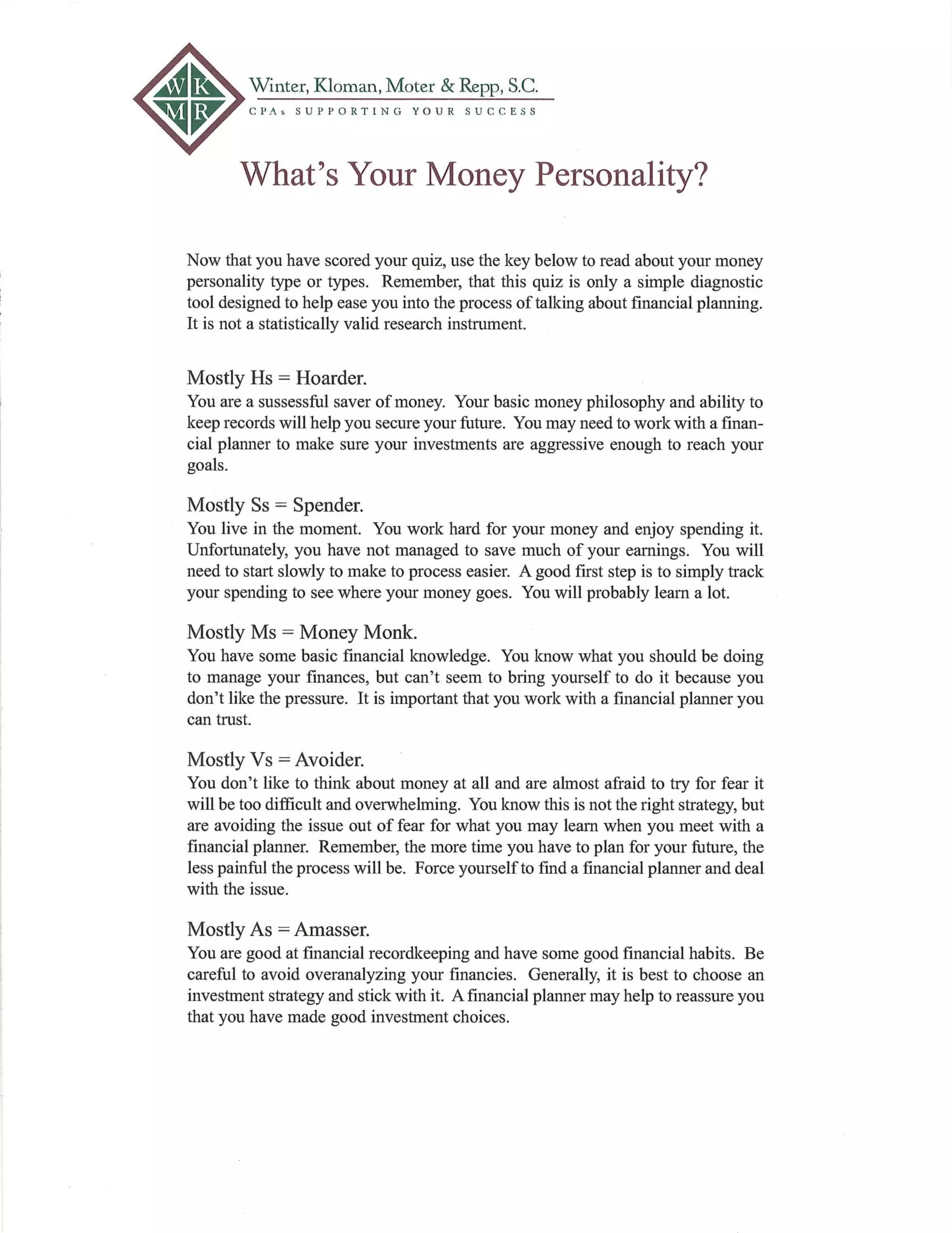 Understanding Your Relationship to Money-Handout Packet-06-18 | PDF