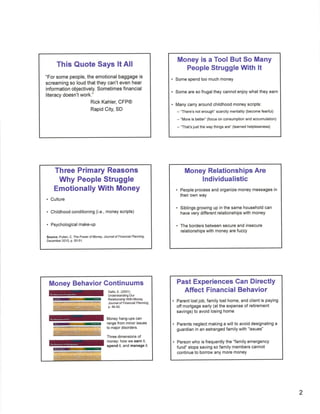 Understanding Your Relationship to Money-Handout Packet-06-18 | PDF