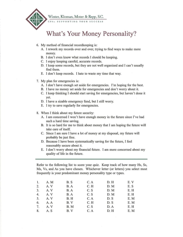 Understanding Your Relationship to Money-Handout Packet-06-18 | PDF