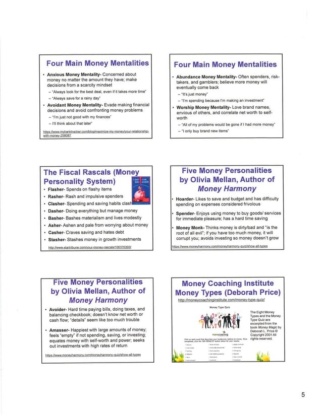 Understanding Your Relationship to Money-Handout Packet-06-18 | PDF