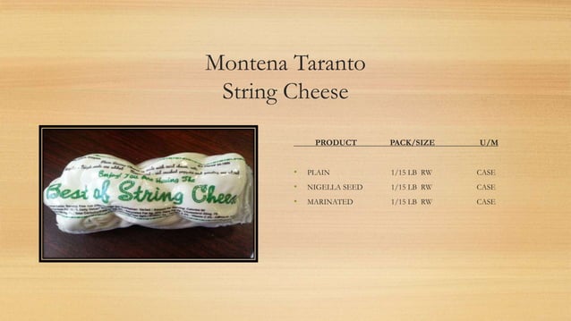 Montena Taranto Foods Product List | PPSX | Grocery Shopping | Shopping