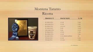 Montena Taranto Foods Product List | PPSX