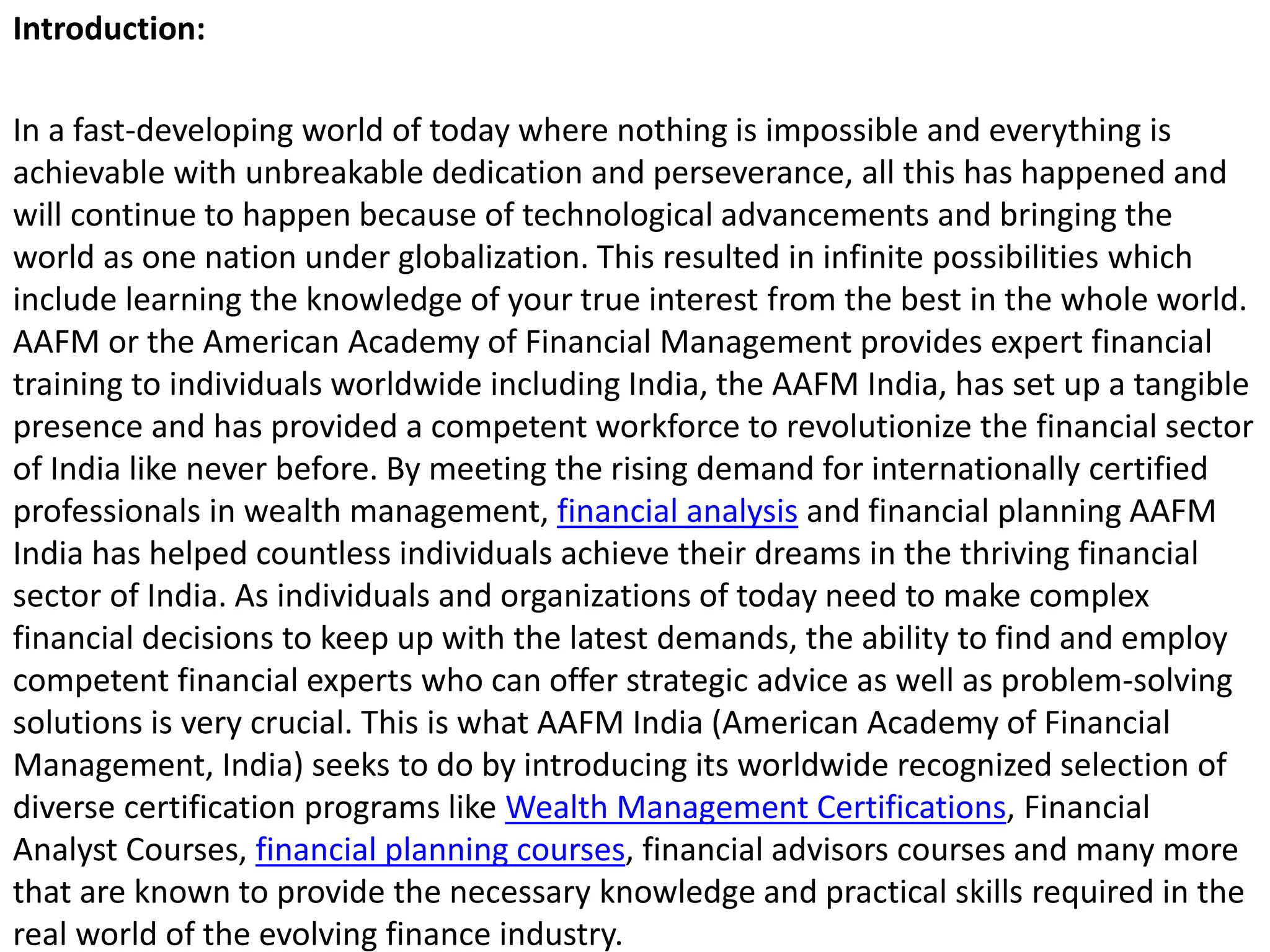 AAFM India Certification can Help you Achieve your Ambitions | PPT