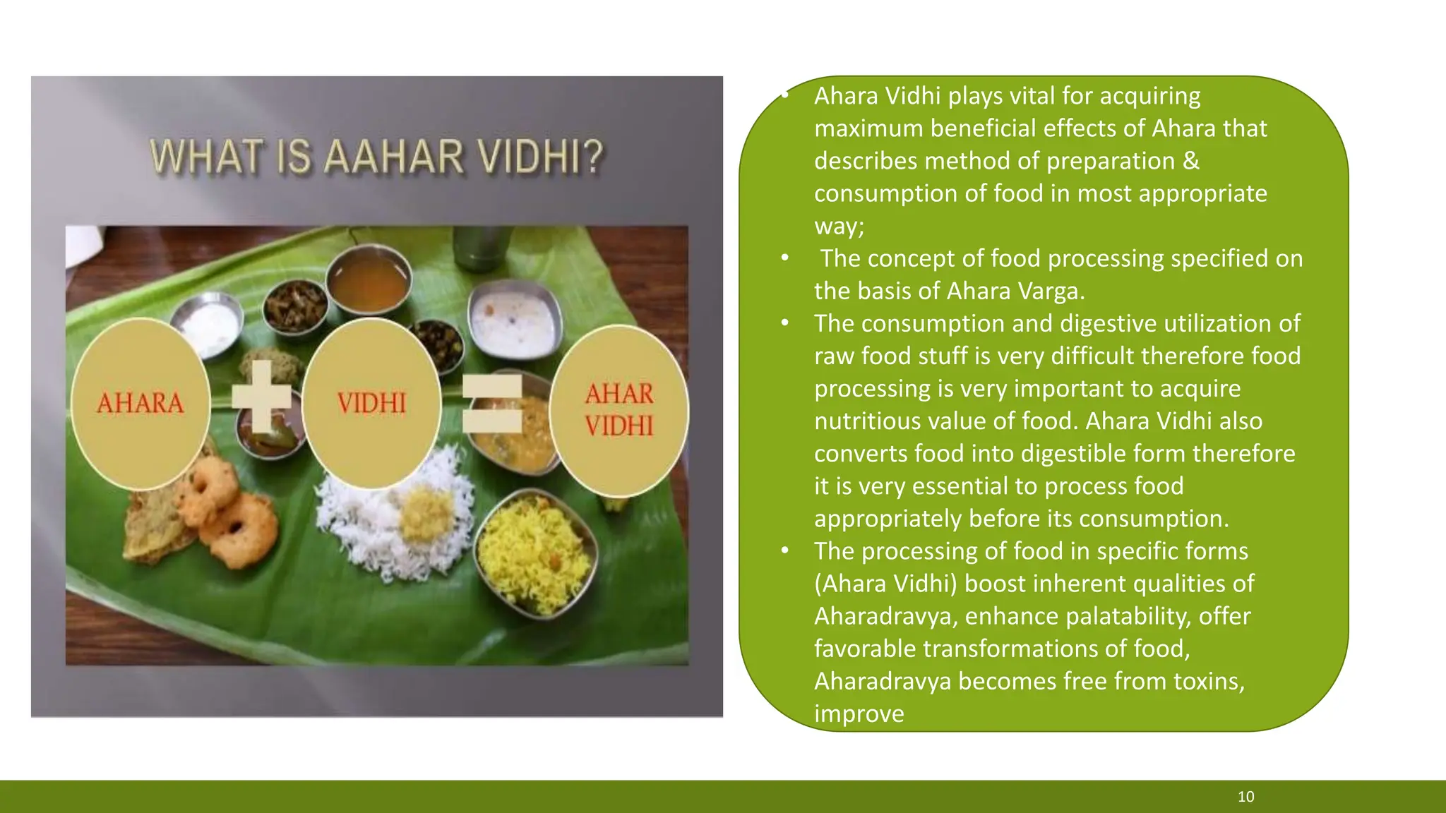 AAHAARA VIDHI VIDHANA PROPER CODE AND CONDUCT OF FOOD INTAKE | PPTX