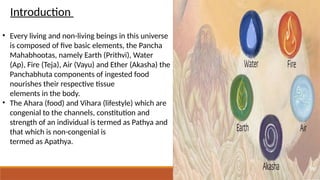 aahara and aushadha in ayurveda in the ro | PPTX