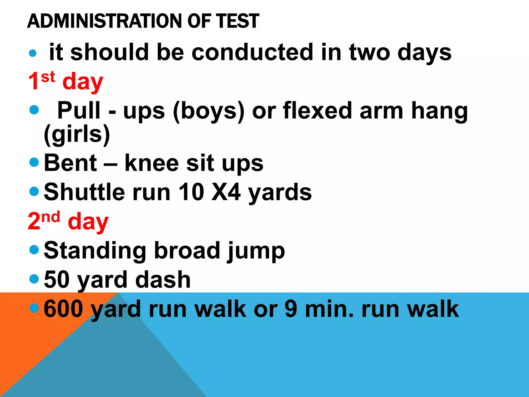 AAHPHER YOUTH PHYSICAL FITNESS TEST | PPT