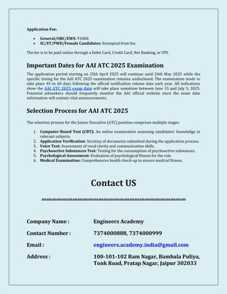 AAI ATC Recruitment 2025 Comprehensive Guide for Aspiring Candidates | PDF