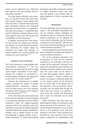 cement-retained versus screw-retained implant restorations | PDF