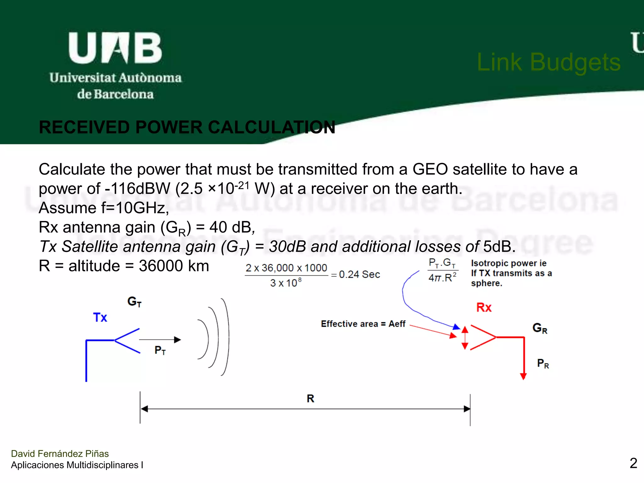 SATCOM Link Budgets | PPTX