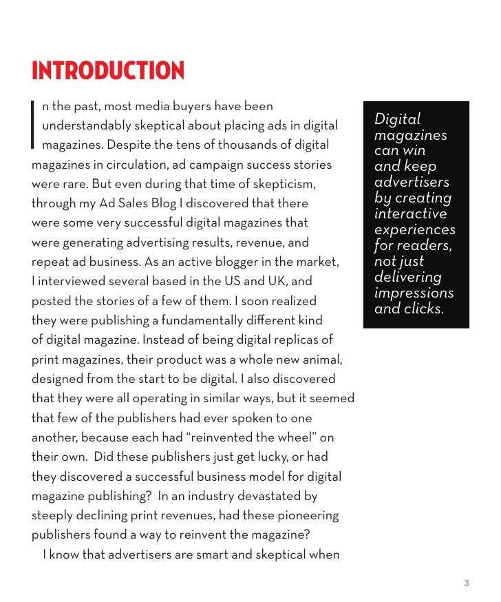 The Case for Advertising in Interactive Digital Magazines