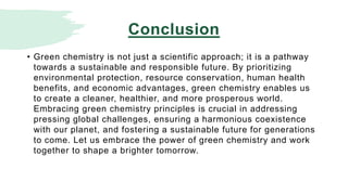 importance of green chemistry in science | PPTX