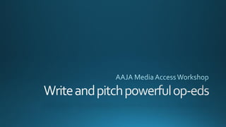 How to write an op-ed | PDF | Publishing Industry | Industries