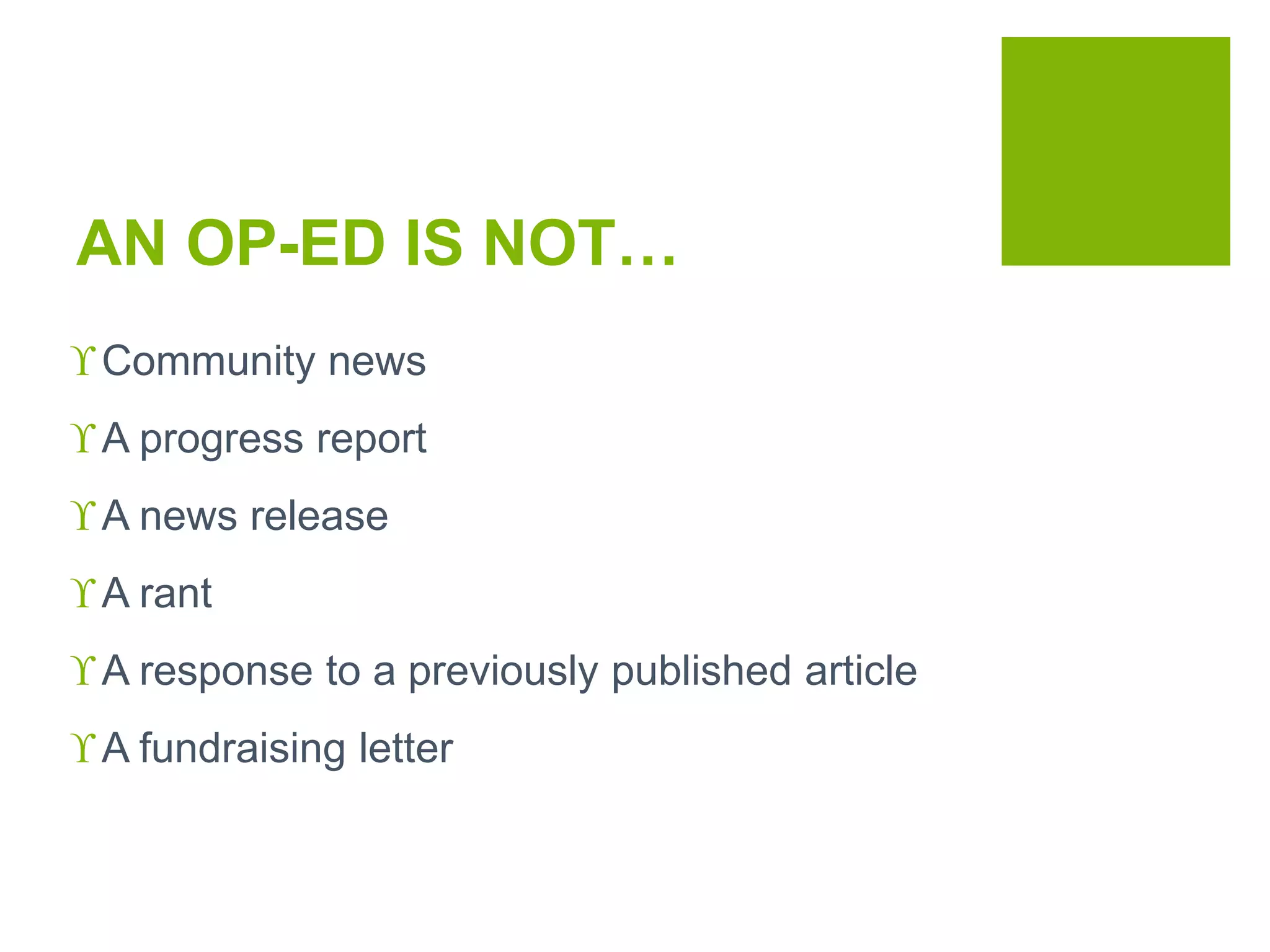 Guide to writing and pitching op-eds | PPTX