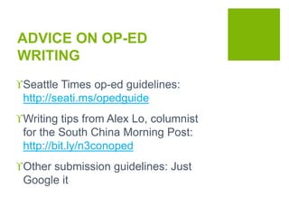 Guide to writing and pitching op-eds | PPT