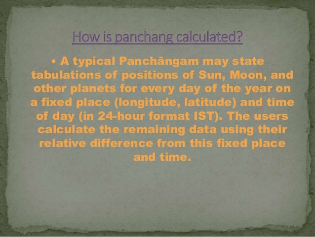 Aaj ka panchang in english | PPTX