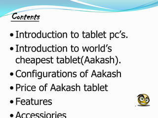 Aakash Tablet Features And Price For Students