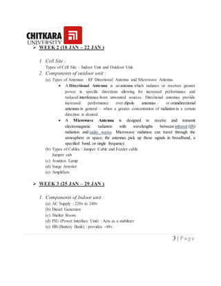 training diary on 6 months training (telecommunication) | DOCX