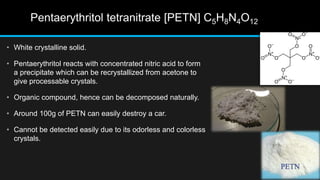 Identification of RDX and PETN | PPTX