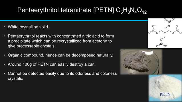 Identification of RDX and PETN | PPTX