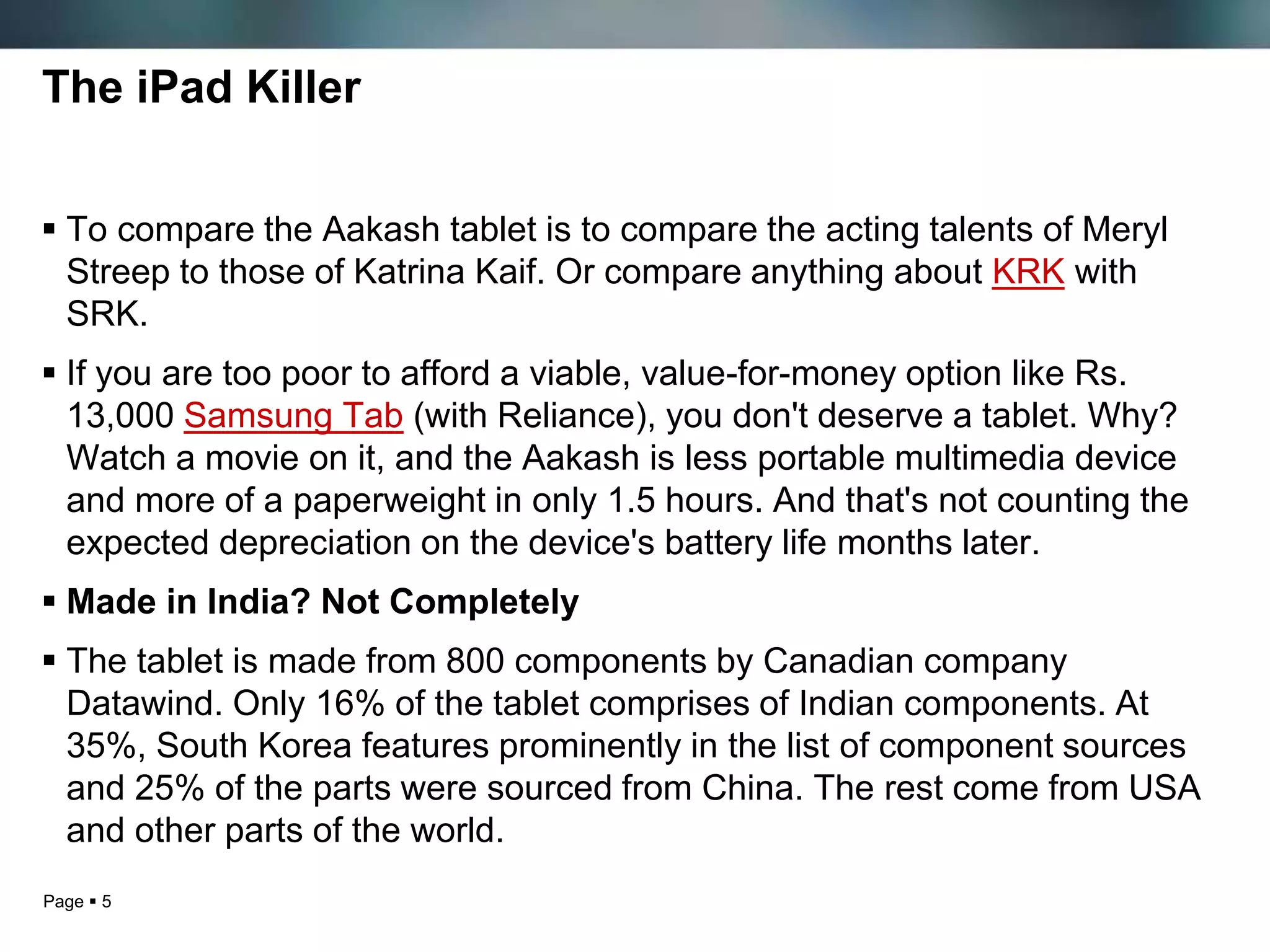 Aakash tab | PPT