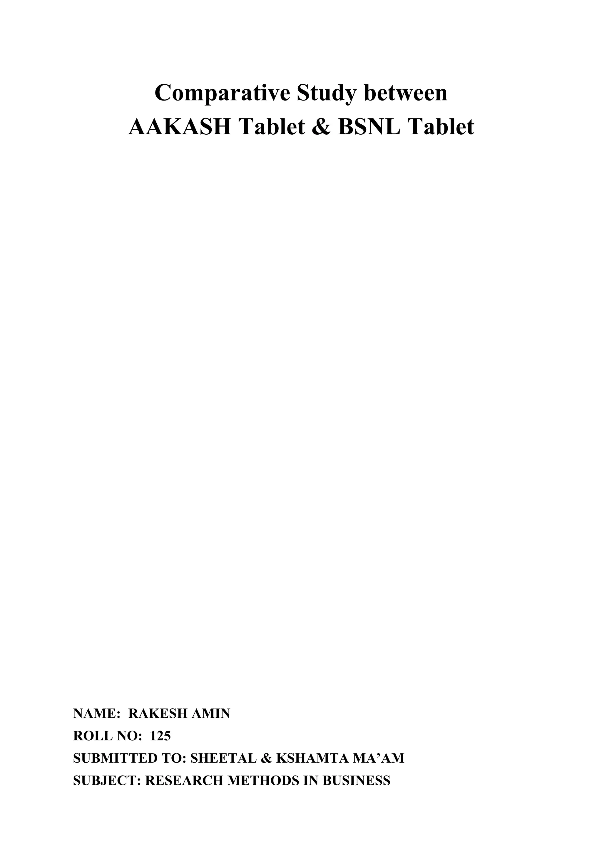 Aakash vs bsnl tablet | DOC