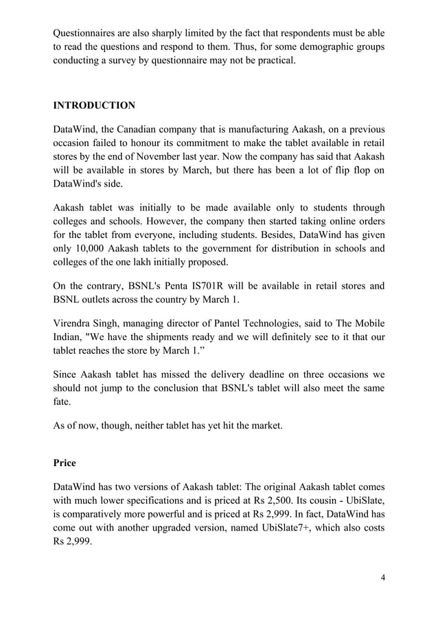 Aakash vs bsnl tablet | PDF