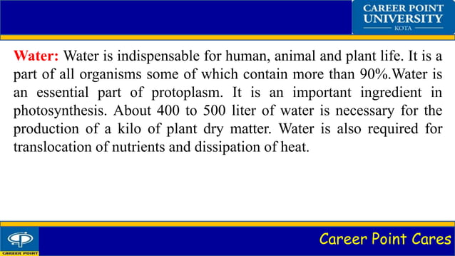 Role of water in plants | PPTX