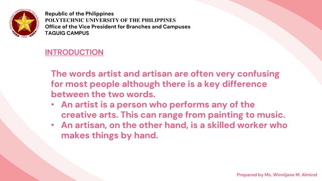 Art Appreciation Lesson 5Artists and Artisan | PDF
