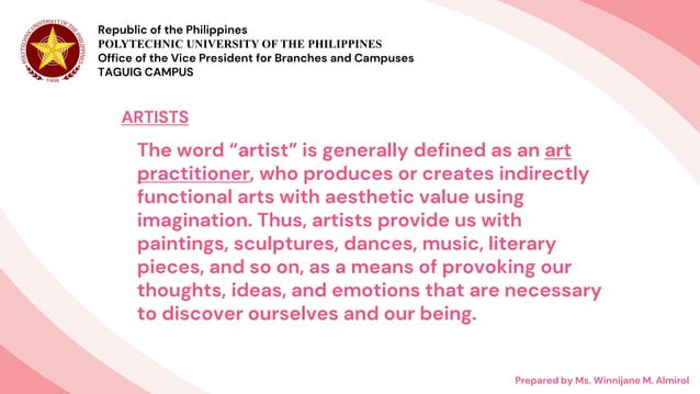 Art Appreciation Lesson 5Artists and Artisan | PDF