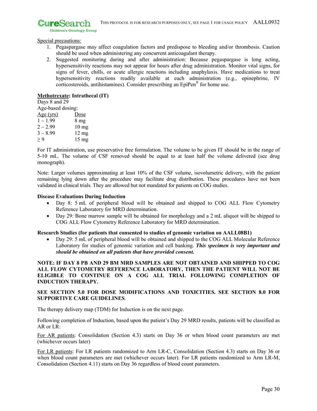 AALL0932 protocol | PDF | Cancer | Diseases and Conditions