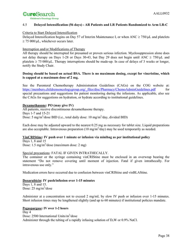 AALL0932 protocol | PDF | Cancer | Diseases and Conditions